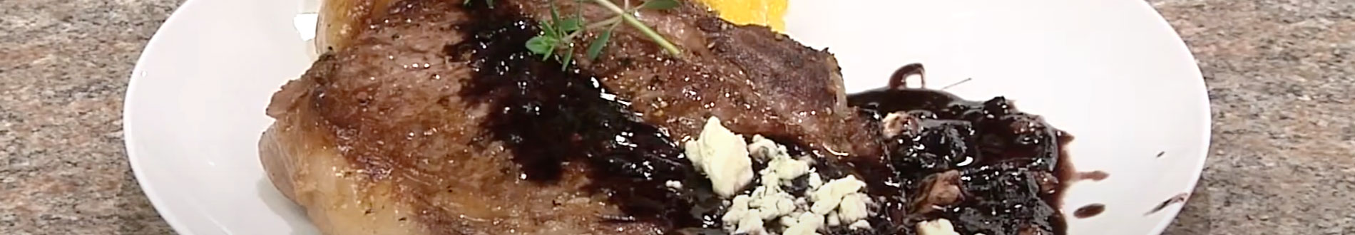 Pan Roasted Rib Eyes with Red Wine Blue Cheese Sauce - Chefs USA